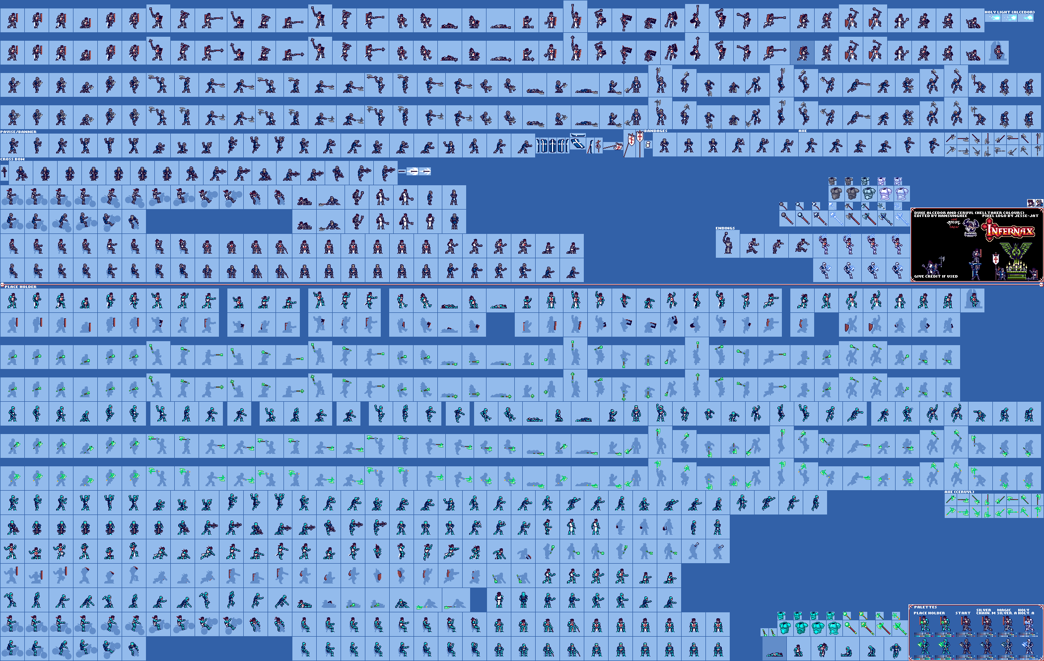 Alcedor and His Squire Cervul (Helltaker Colors) - Infernax Customs ...