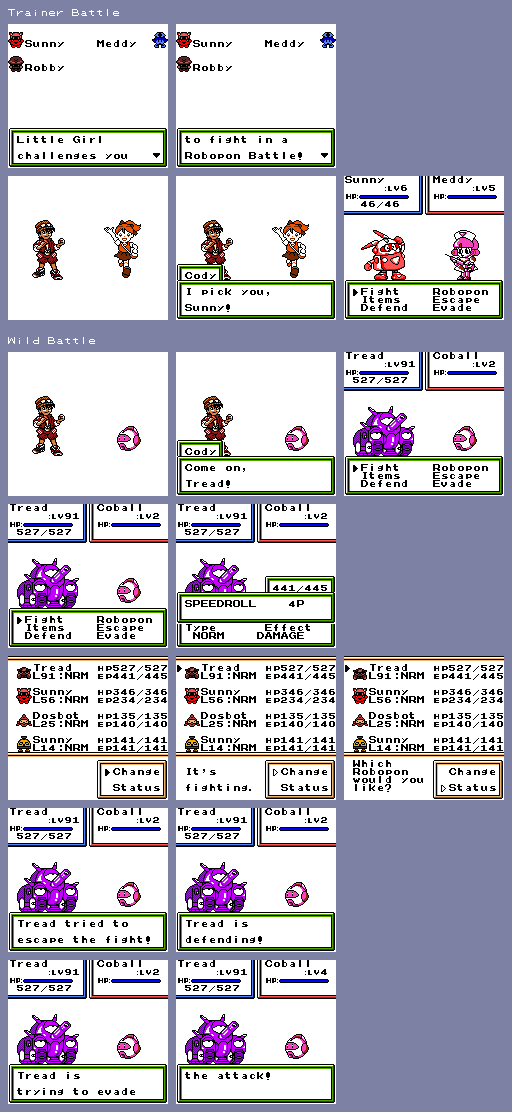 Battle Interface - Robopon - Game Boy / GBC - The Spriters Resource
