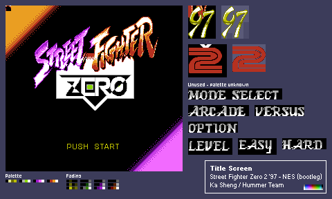 Title Screen - Street Fighter Zero 2 '97 (Bootleg) - NES - The Spriters Resource