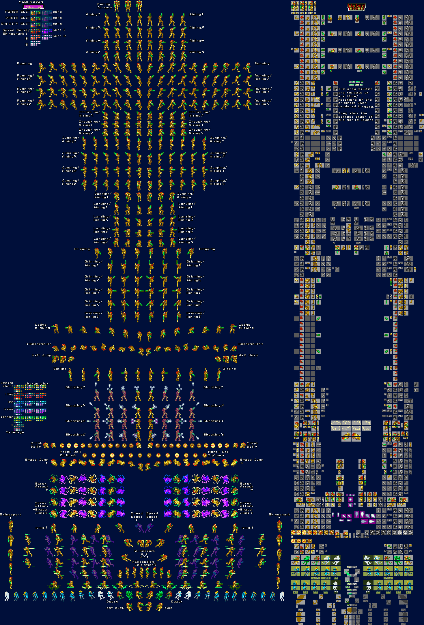 The Spriters Resource Full Sheet View Metroid Zero Mission Samus Aran Power Suit