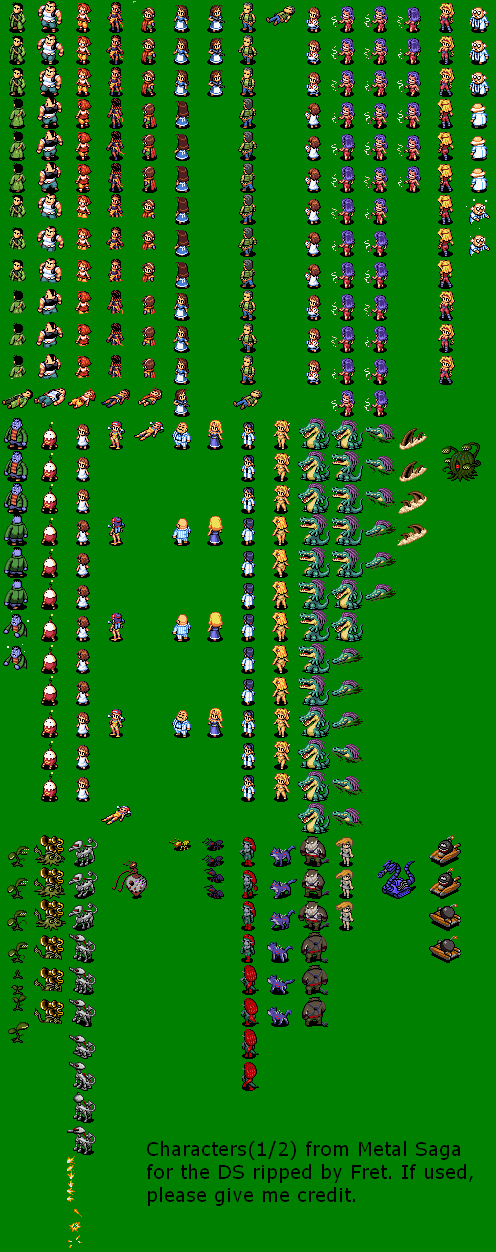 Ds Dsi Metal Saga Characters 1 The Spriters Resource