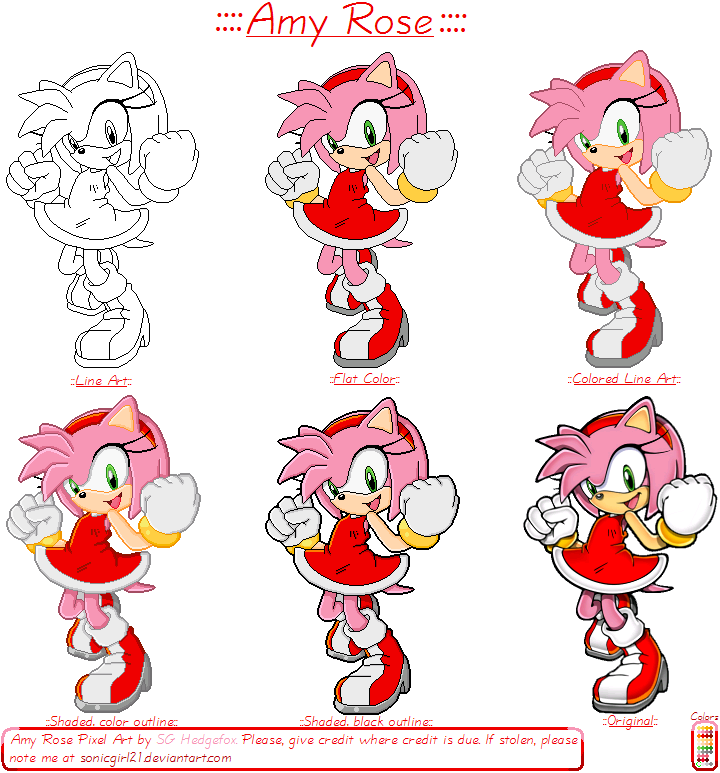 Custom Edited Sonic The Hedgehog Customs Amy Rose Pixel Art