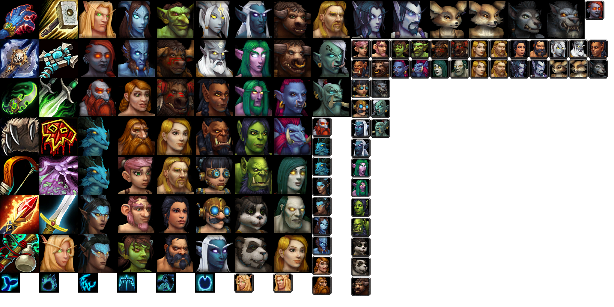 The Spriters Resource Full Sheet View World Of Warcraft Character Create Icons 100