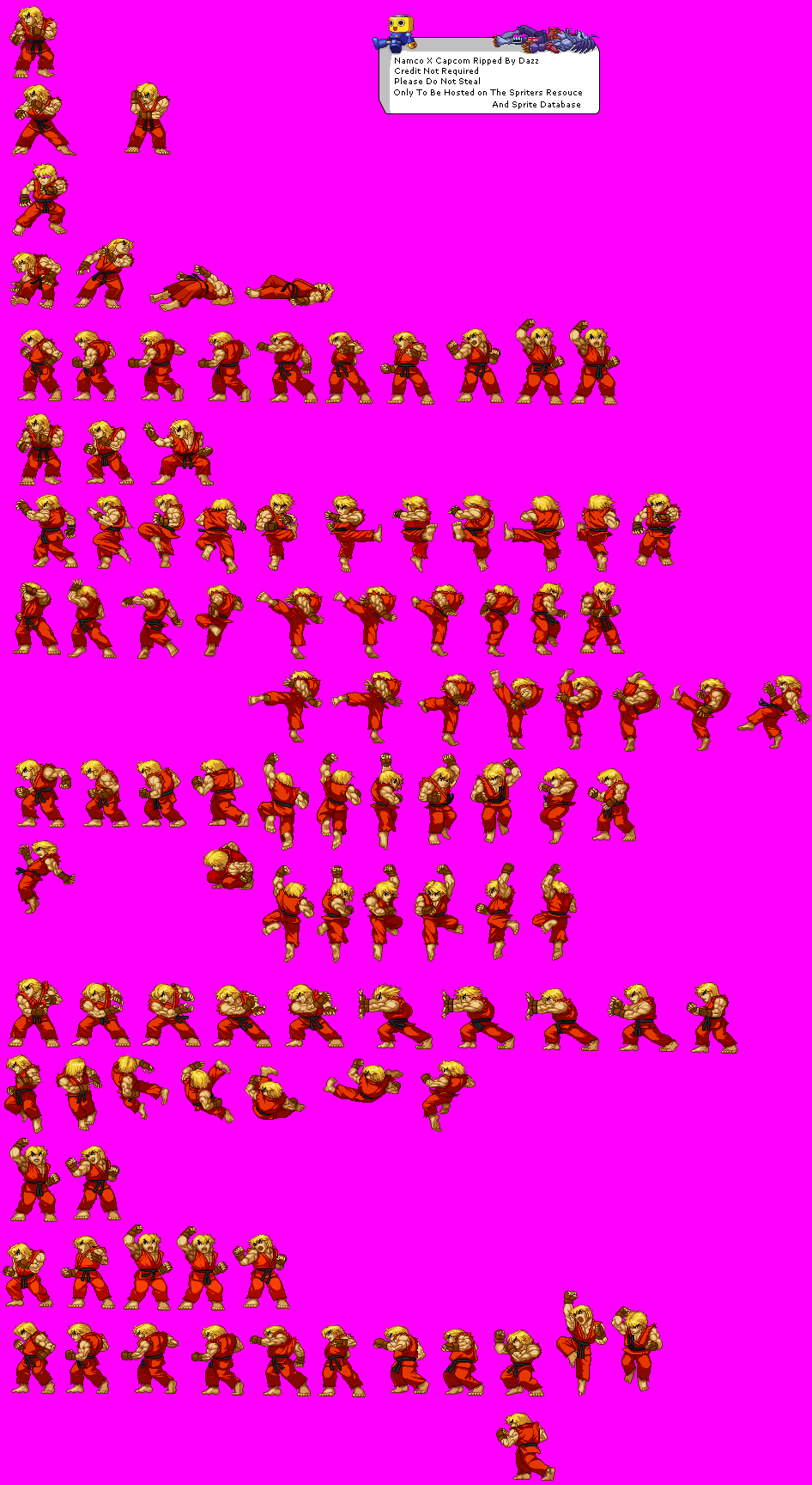 The Spriters Resource Full Sheet View Namco X Capcom Ken