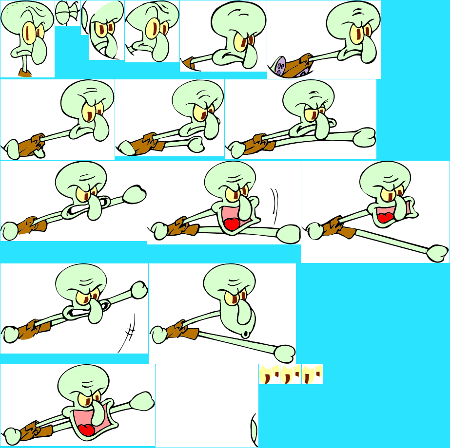The Spriters Resource Full Sheet View Spongebob Squarepants Screensaver Squidward