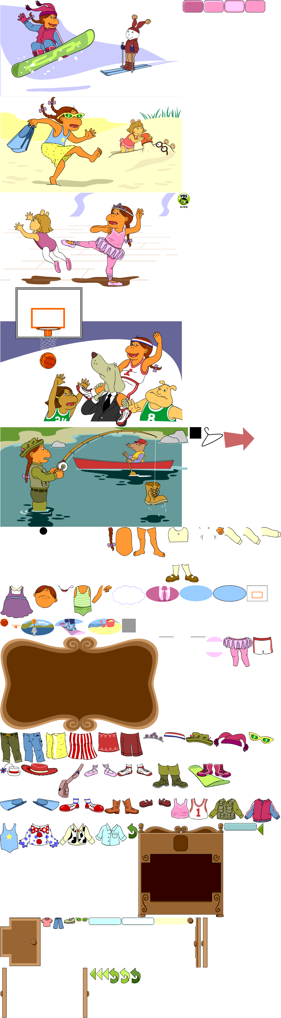 The Spriters Resource Full Sheet View Arthur Muffys Wardrobe