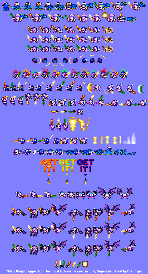 SNES - Kirby Super Star / Kirby's Fun Pak - Meta Knight - The Spriters ... SNES - Kirby Super Star / Kirby's Fun Pak - Meta Knight - The Spriters ...