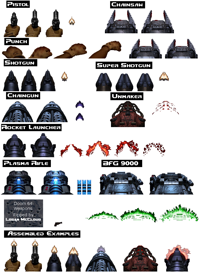 Nintendo 64 - DOOM 64 - Weapons - The Spriters Resource Nintendo 64 - DOOM 64 - Weapons - The Spriters Resource