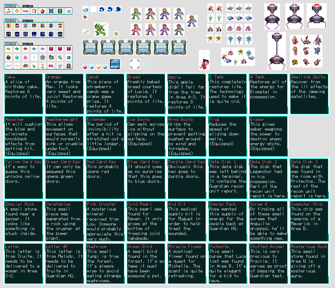 Ds Dsi Mega Man Zx Items The Spriters Resource