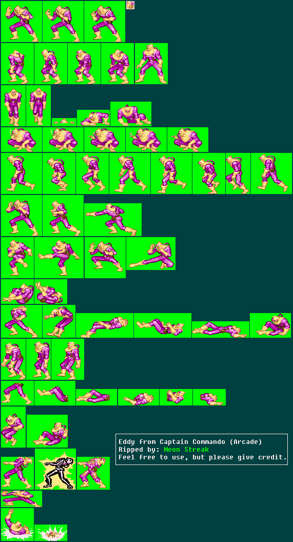 The Spriters Resource Full Sheet View Captain Commando Eddy