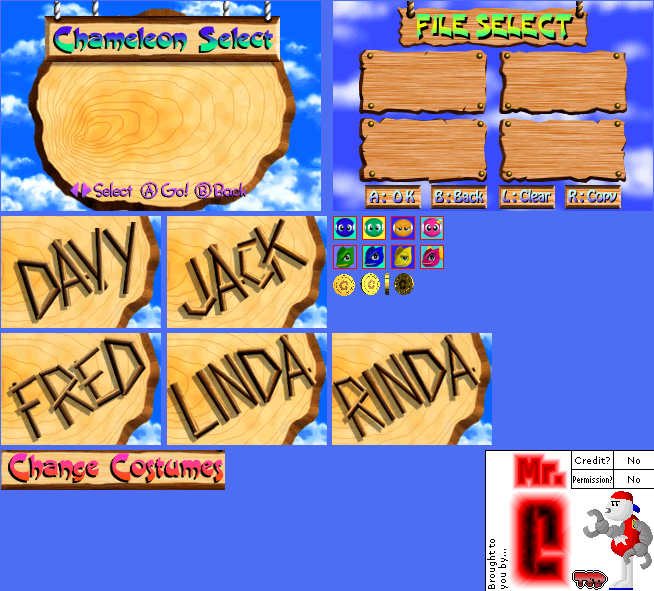 Nintendo 64 Chameleon Twist 2 Chameleon Select And File Select The