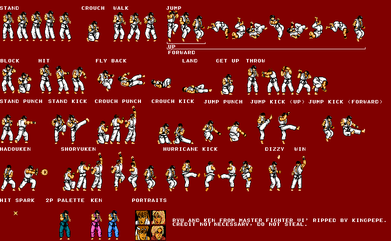 Nes Master Fighter 6 Bootleg Ken And Ryu The Spriters Resource