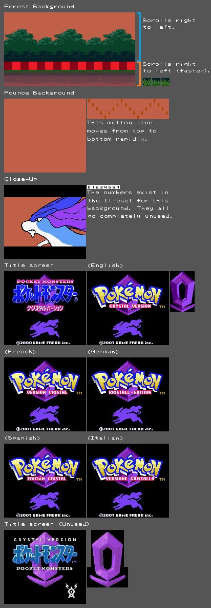The Spriters Resource Full Sheet View Pokémon Crystal Intro