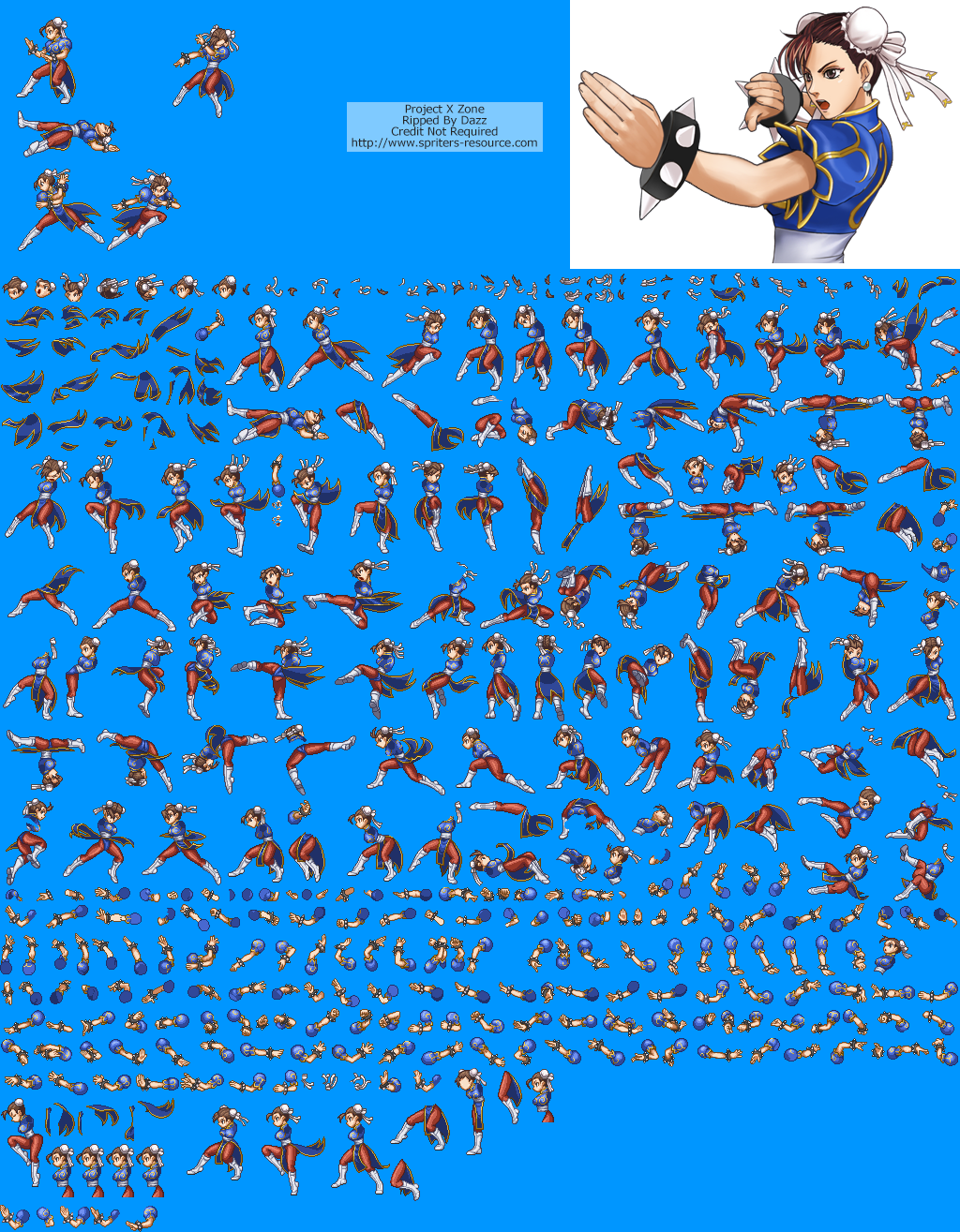 The Spriters Resource Full Sheet View Project X Zone Chun Li