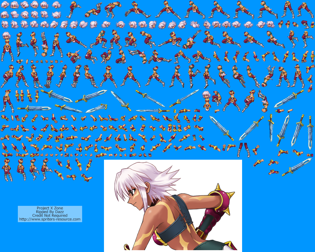 The Spriters Resource Full Sheet View Project X Zone Blackrose