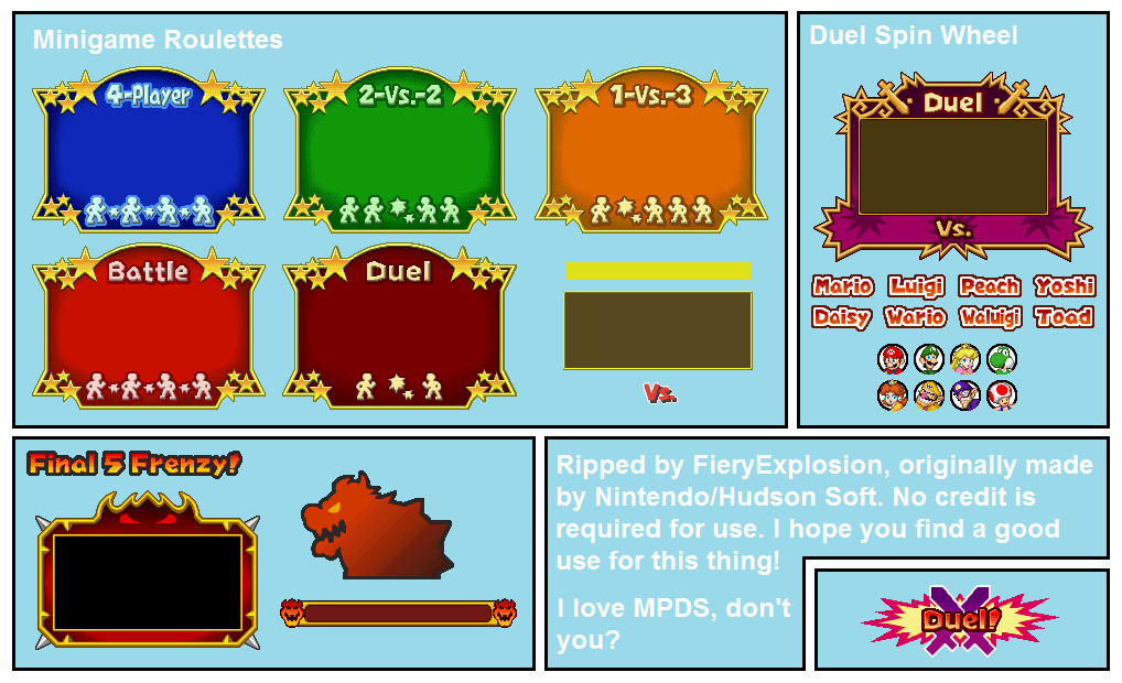 Ds Dsi Mario Party Ds Minigame And Other Roulettes The Spriters