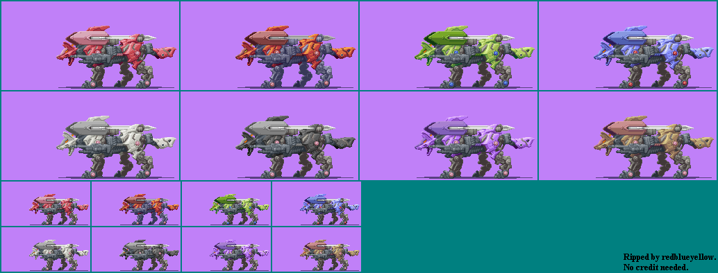 Ds Dsi Zoids Saga Ds Legend Of Arcadia Sword Wolf The Spriters