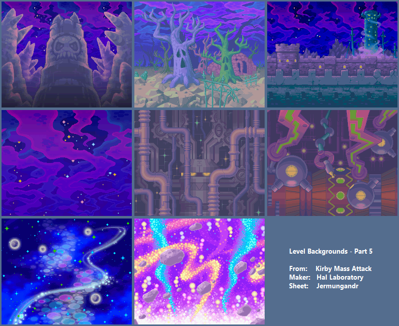 Ds Dsi Kirby Mass Attack Level Backgrounds 5 The Spriters Resource