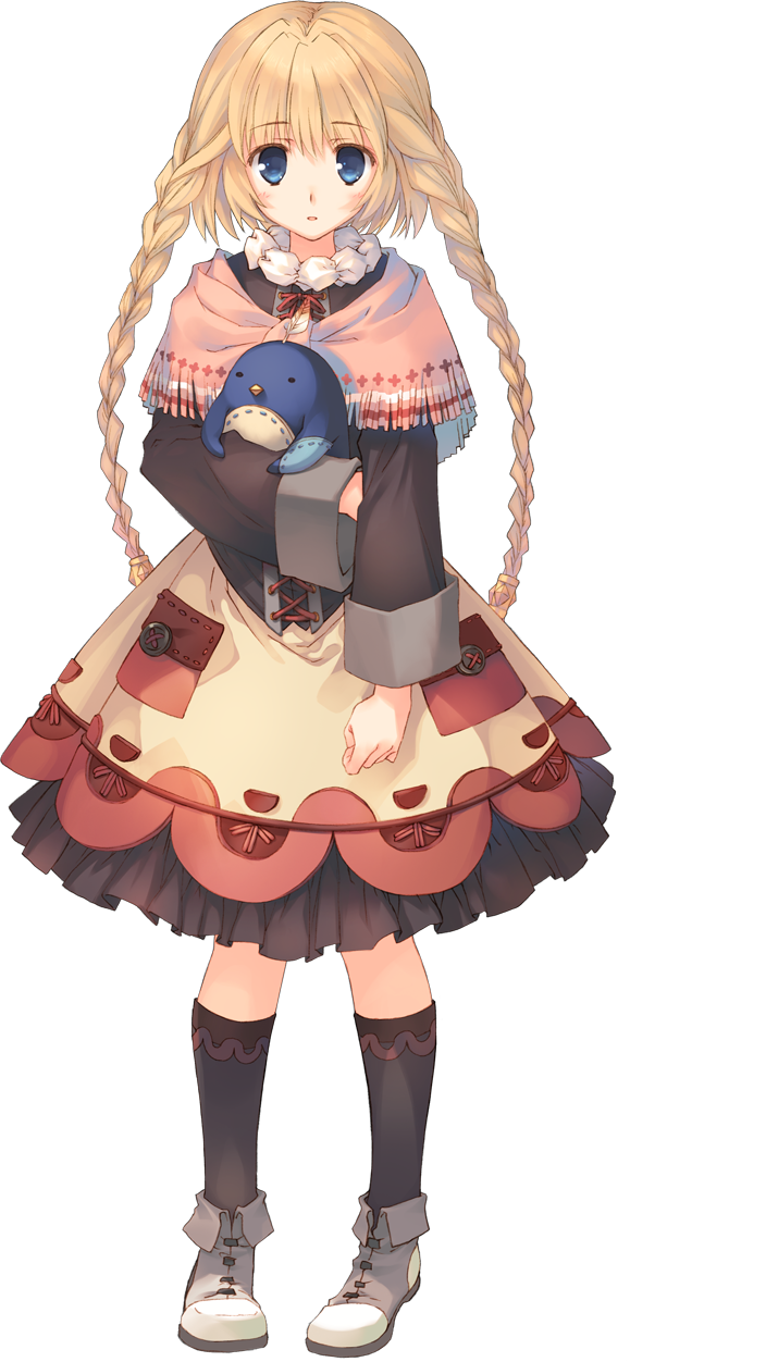 Safebooru 1girl O Aquaplus Bird Blonde Hair Blue Eyes Braid Dress
