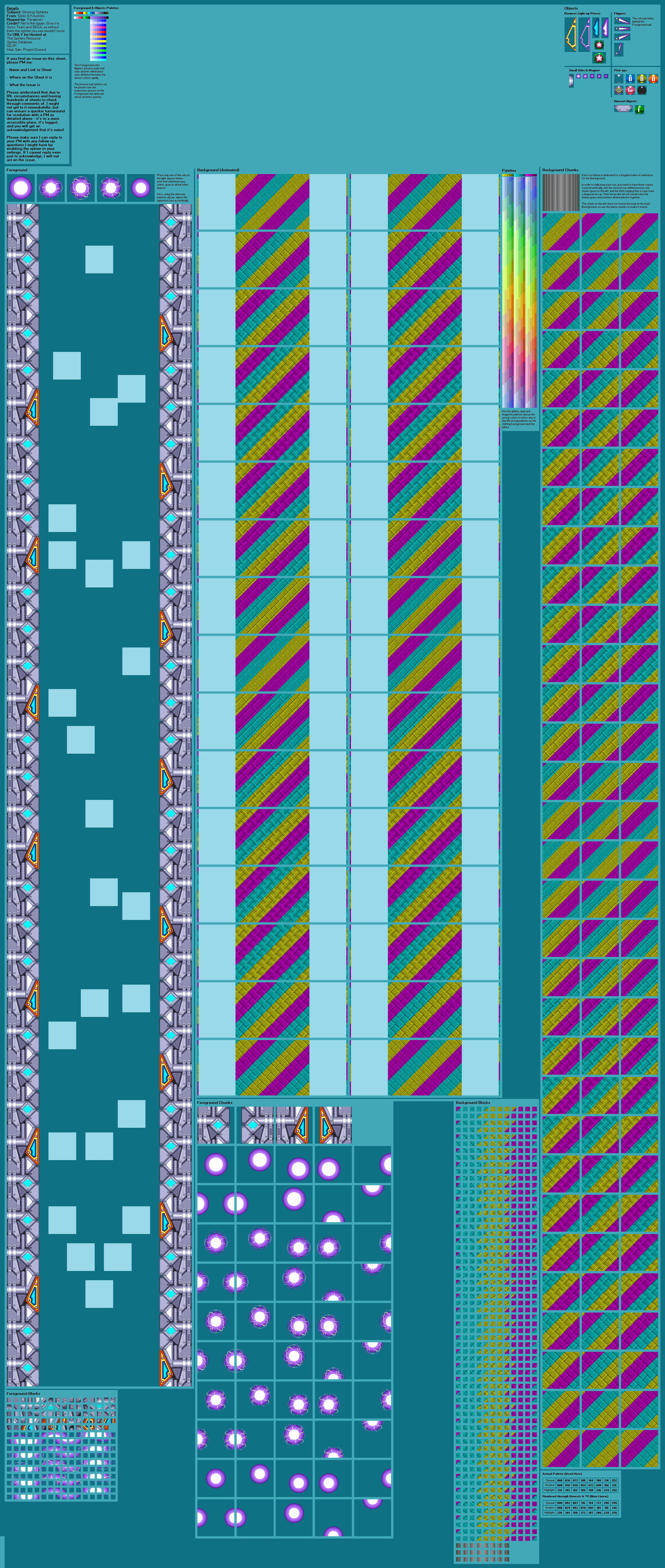 The Spriters Resource Full Sheet View Sonic And Knuckles Glowing