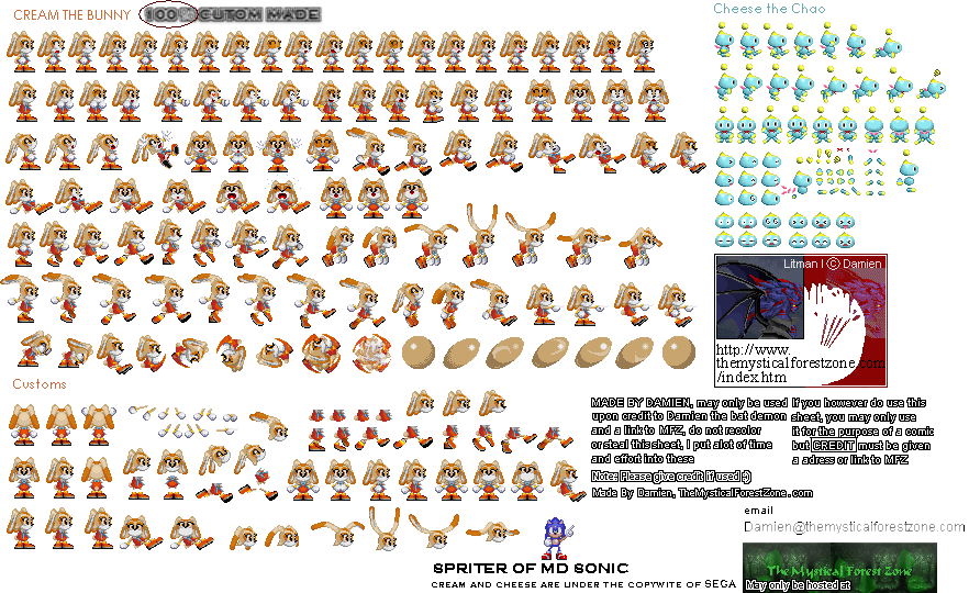 Sonic Cream Sprites