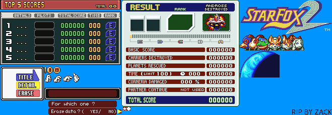 Snes Star Fox 2 Prototype Titlemenu Elements The Spriters Resource